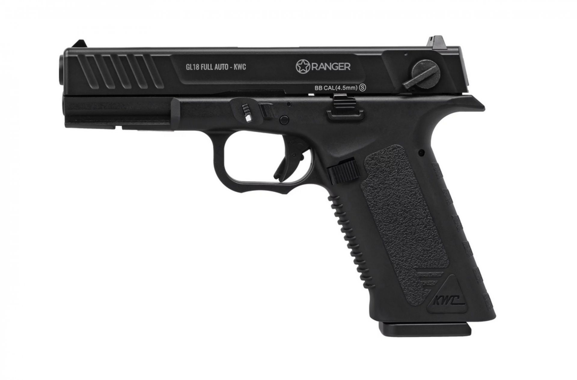 Pistolet wiatrówka RANGER GL18 FULL AUTO BLOWBACK k.4,5BBs 18-strzał ...